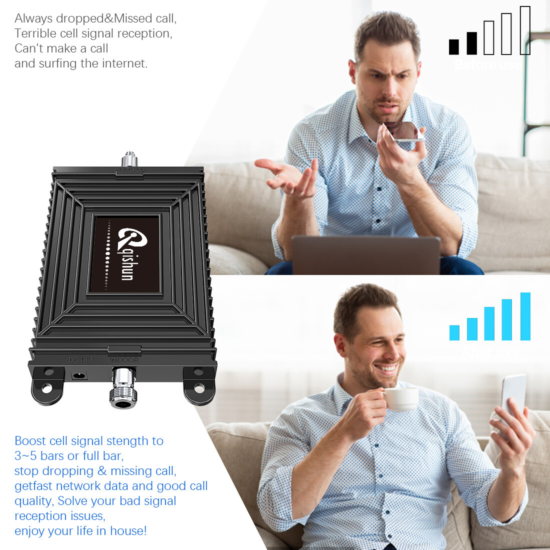 Home Cell Phone Booster 5G 4G Verizon 700MHz Band 13 FDD Mobile Signal ...
