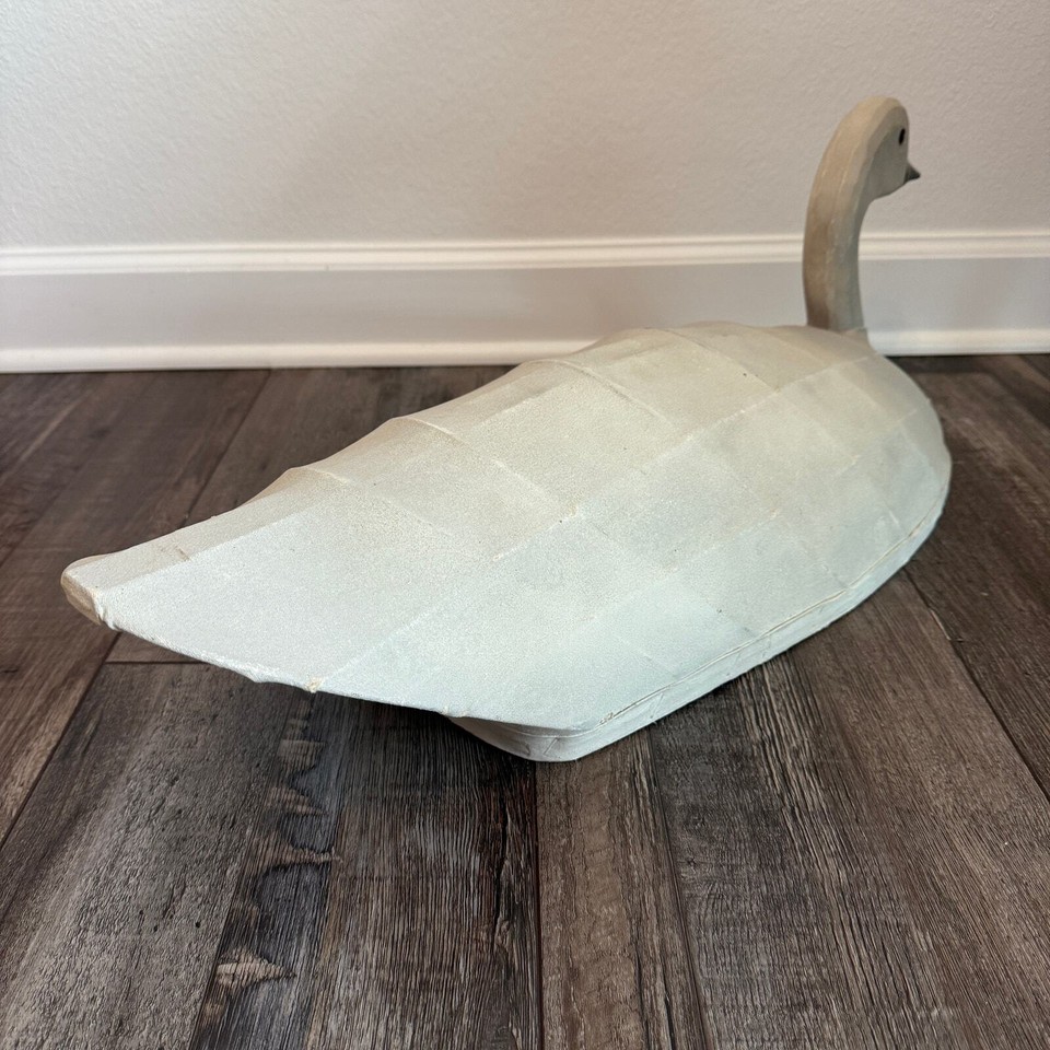 Vintage Jim Marvin Swan Decoy Wood Head Wire Canvas Body Goose Hunting ...