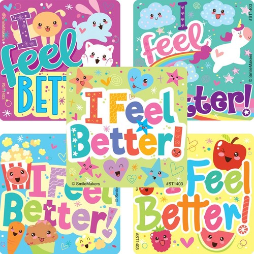 I Feel Better Stickers x 5 - Patient Stickers - Nurses Doctors Medical ...