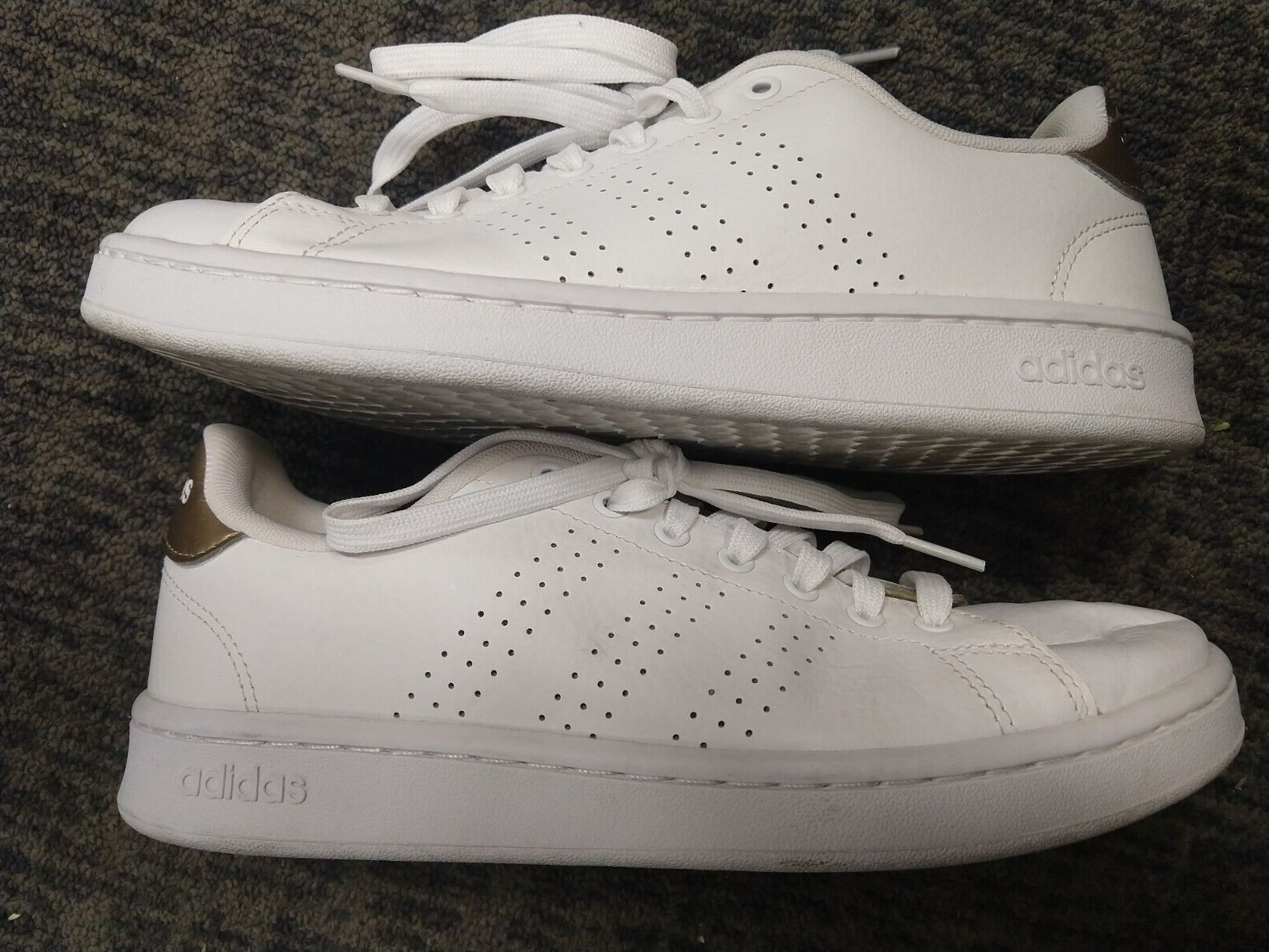 Adidas Advantage Tennis Shoes, White/Copper Metallic,… - Gem