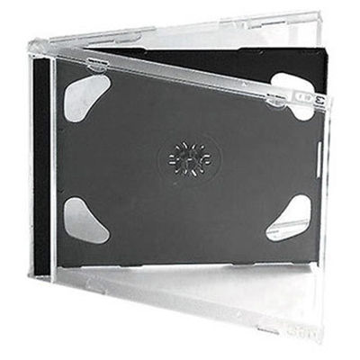 50 x Double Plastic CD 10mm Jewel Case Cases 2 Way Clear Black Tray ...