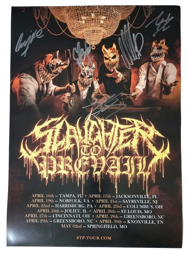 Slaughter To Prevail REAL hand SIGNED US Tour Promo Poster #1 COA ...