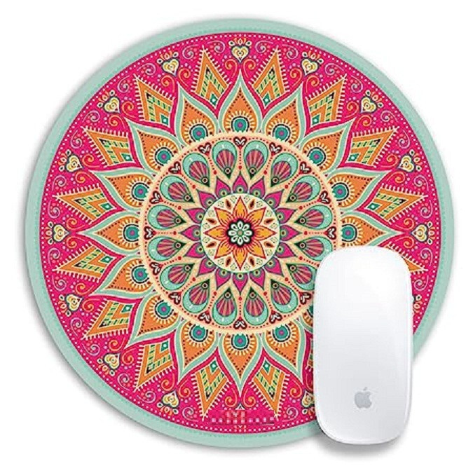 Rubber Round Shaped Mandala Design Mouse Pad For Desktop 240 X 240 X 3 ...