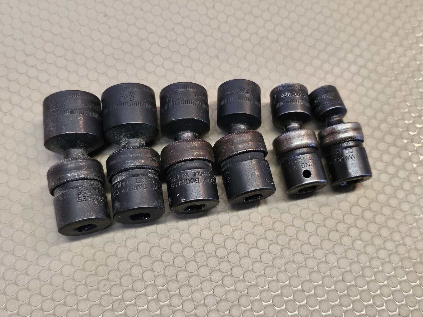 Snap-On 6 pc 1/4" Drive Metric Shallow Impact Swivel Socket Set ...