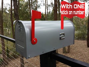 US style LETTERBOX MAIL BOX MAILBOX INDICATOR SILVER with ONE NUMBER ...