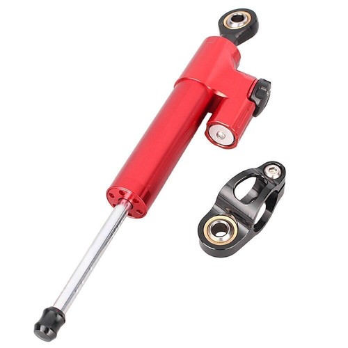 Red Motorcycle CNC Aluminum Steering Damper Stabilizer Linear Reversed ...