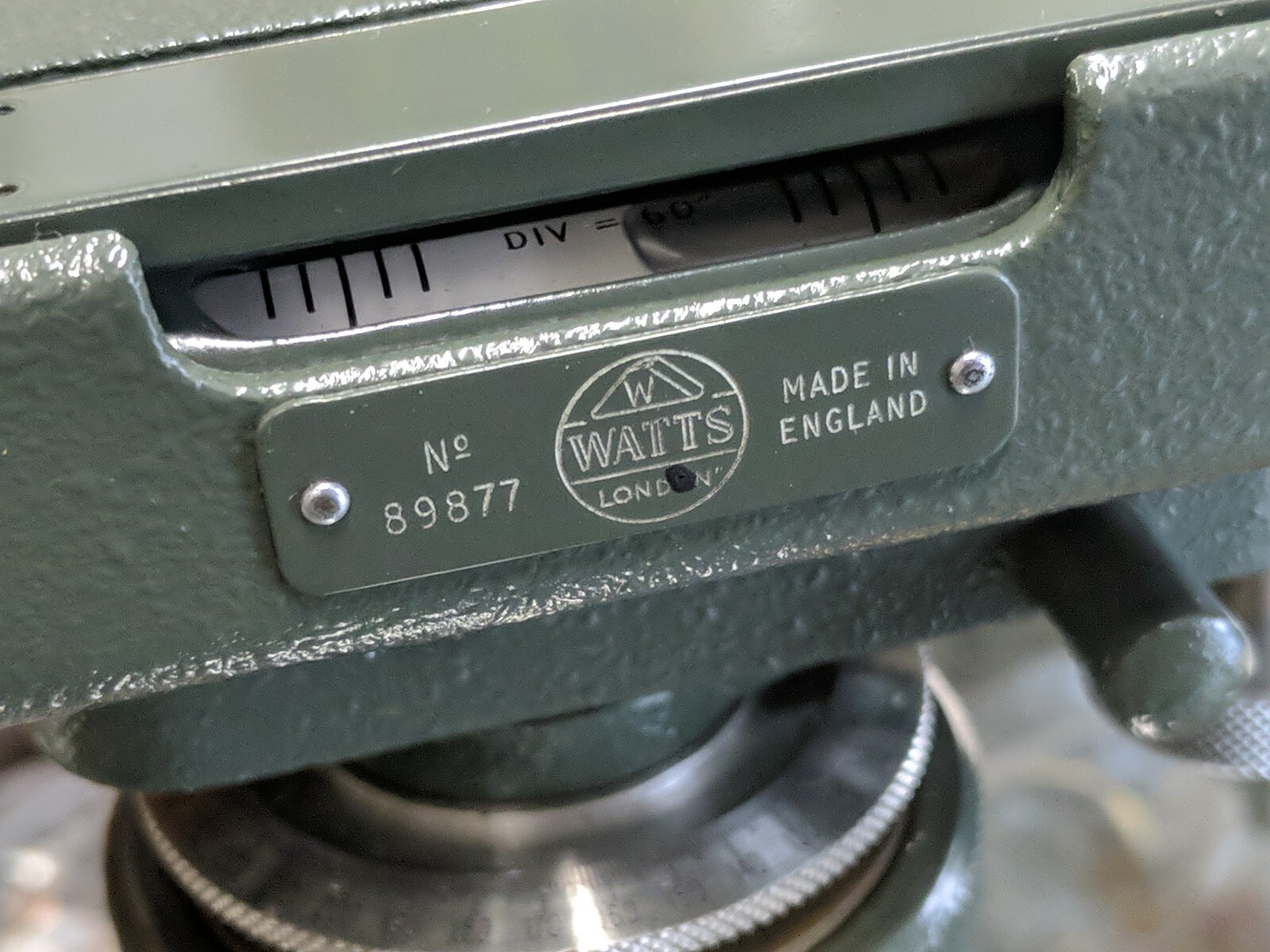 Hilger Watts London no 89877 SURVEYORS LEVEL Green Liquid Level ...