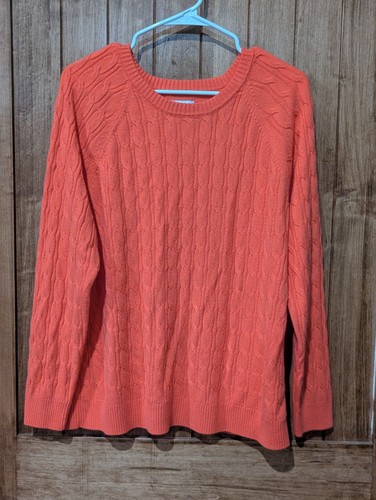 Croft & Barrow Women's XL Coral Long Sleeve Sweater 100% Acrylic ...