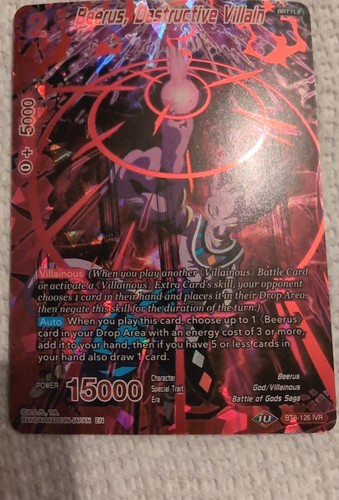 Beerus,Destructive Villain, Mint,Bt8-126 IVR | eBay