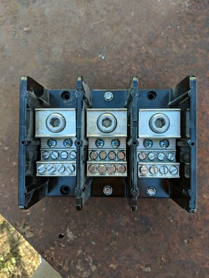 SQUARE D TERMINAL BLOCK, 9080-LBA364108, SER. C, 600 VAC, 335 A.CU, 270 ...