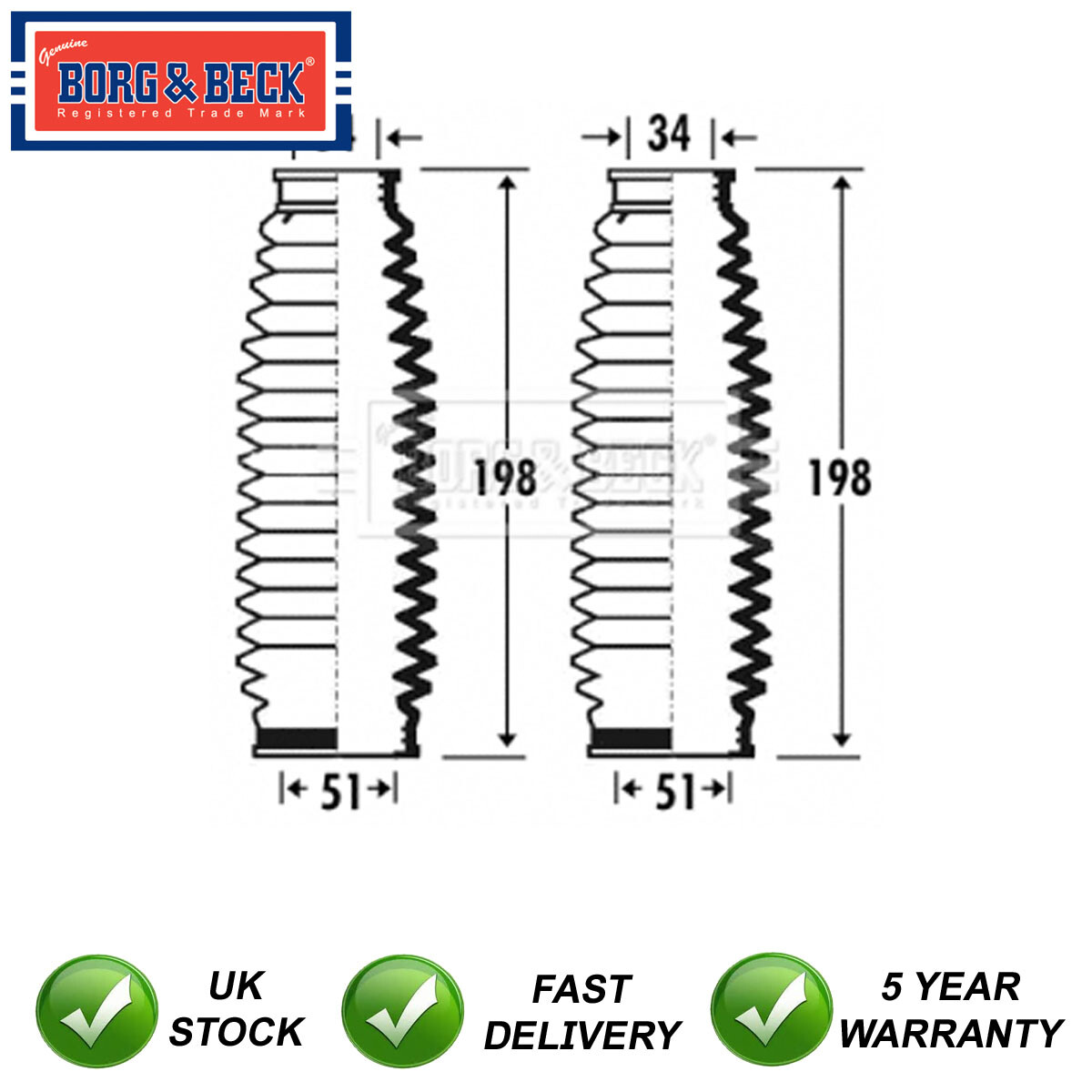 Steering Rack Boot Set Front Borg & Beck Fits Alfa Romeo 159 Brera ...