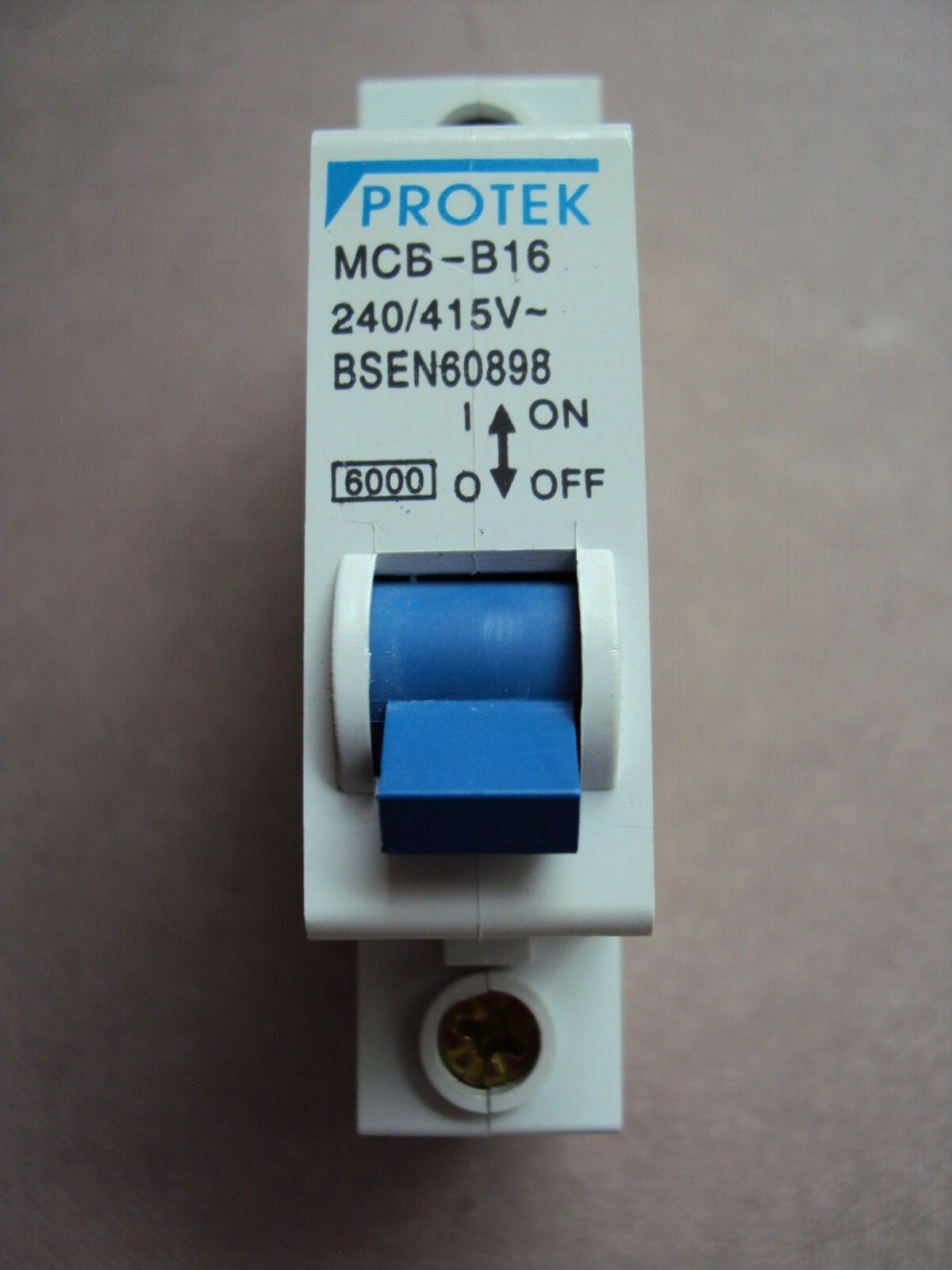 PROTEK MCB-B6 6A B6 MCB-B16 16A B16 SP MCB TYPE B 6000 6 16 AMP ...