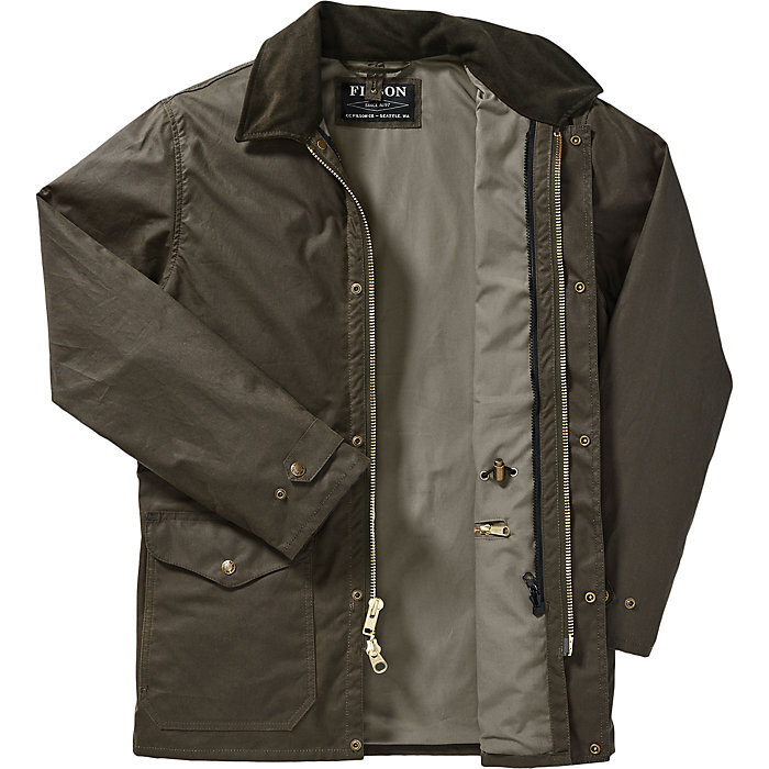 Filson Cover Cloth Mile Marker Coat Otter Green Waxed Cotton Rain ...