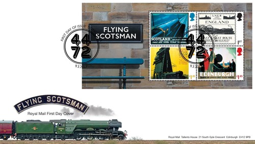 GB 2023 FLYING SCOTSMAN *FIRST DAY COVER* Miniature Sheet, Doncaster ...