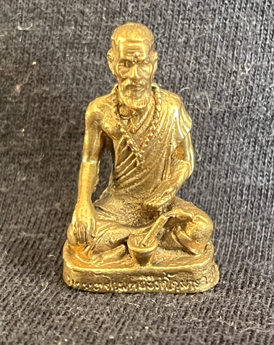 Rare Bonze Monk IN Lotus Figurine Brass Amulet Buddhism Thailand E15F ...
