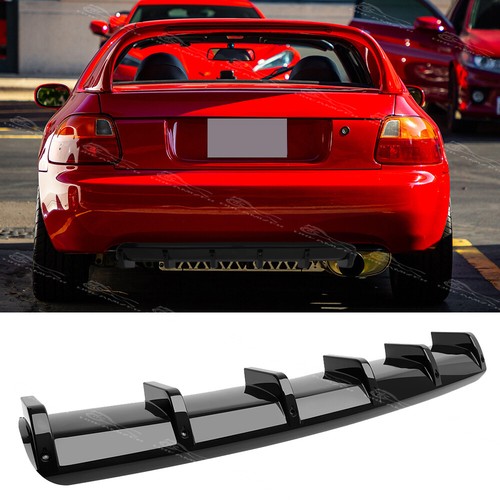 For Honda Civic Del Sol Coupe Black Rear Bumper Diffuser Spoiler ...