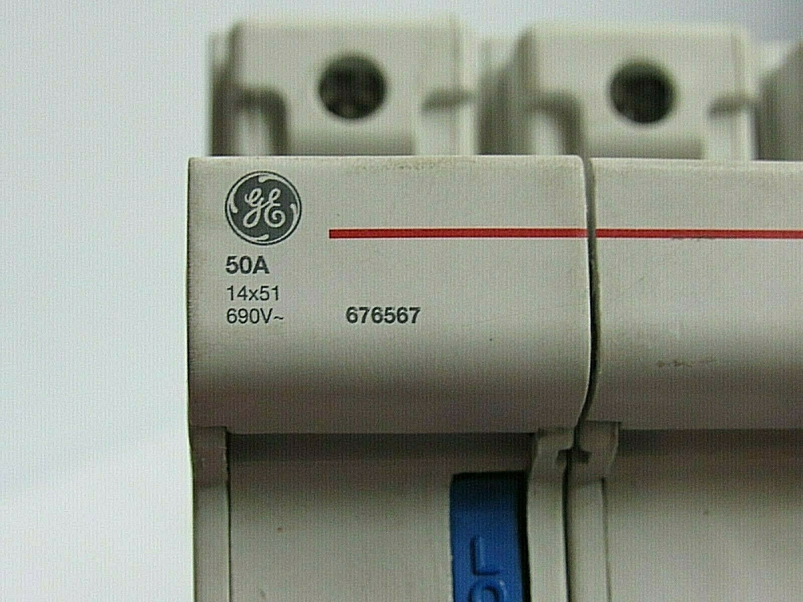 GE GENERAL ELECTRIC FUSE HOLDER 676567 14X51 690V 50 AMP A 50A 3 POLE ...