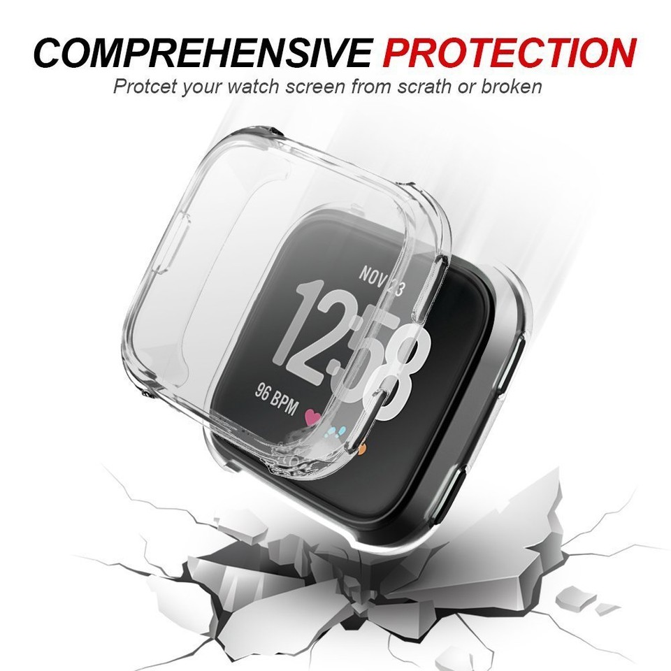 TPU Full Cover Case Cover Armor Screen Protector For Fitbit Versa Lite ...