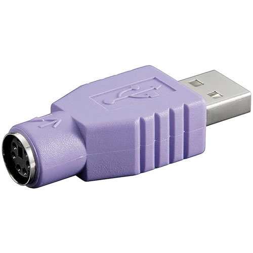 PURPLE PS2 Female 6 PIN TO USB Male KEYBOARD MOUSE PC LAPTOP CONVERTER ...