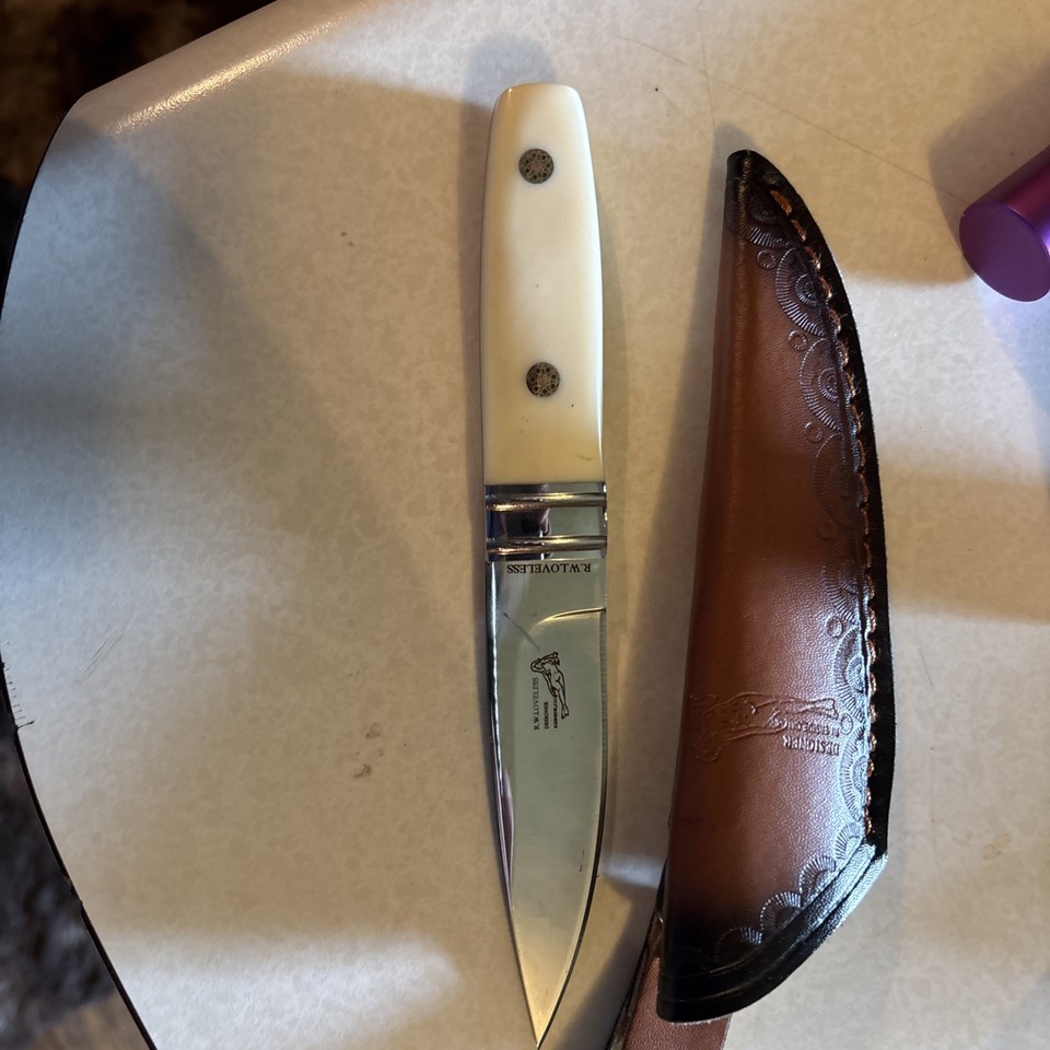 R W. Loveless knife M390 Naked Lady Design WhiteHandle | eBay