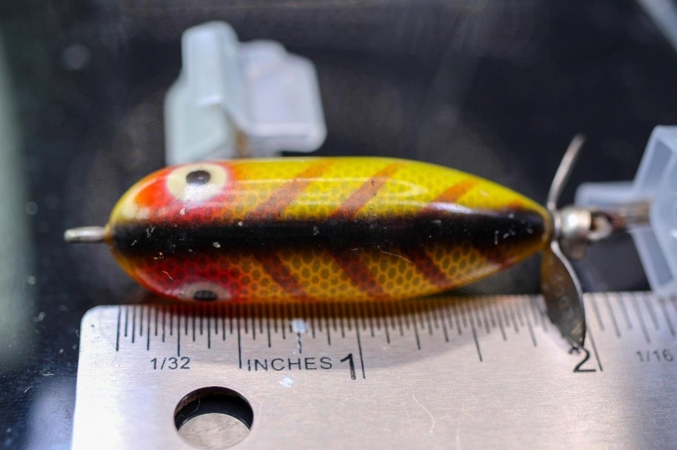 Heddon Tiny Torpedo YELLOW SCALE BLACK STRIPES RED EYE Fishing Lure | eBay