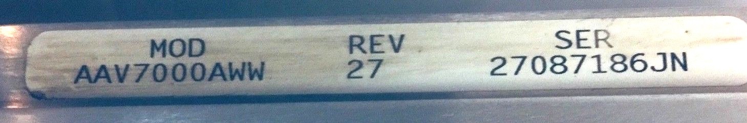 Admiral Washing Machine Model AAV7000AWW Control Panel End Cap | eBay