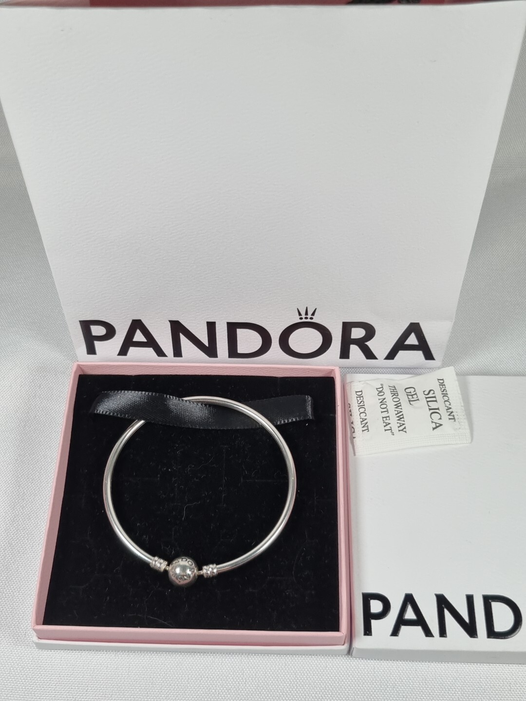 Genuine Pandora Moments Sterling Silver Bangle, 19cm … - Gem