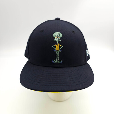 Spongebob Squarepants Squidward Embroidered New Era 7 5/8 Fitted Black ...