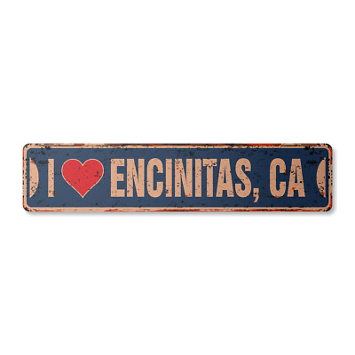 I LOVE ENCINITAS CALIFORNIA Vintage Street Sign ca city state us road ...