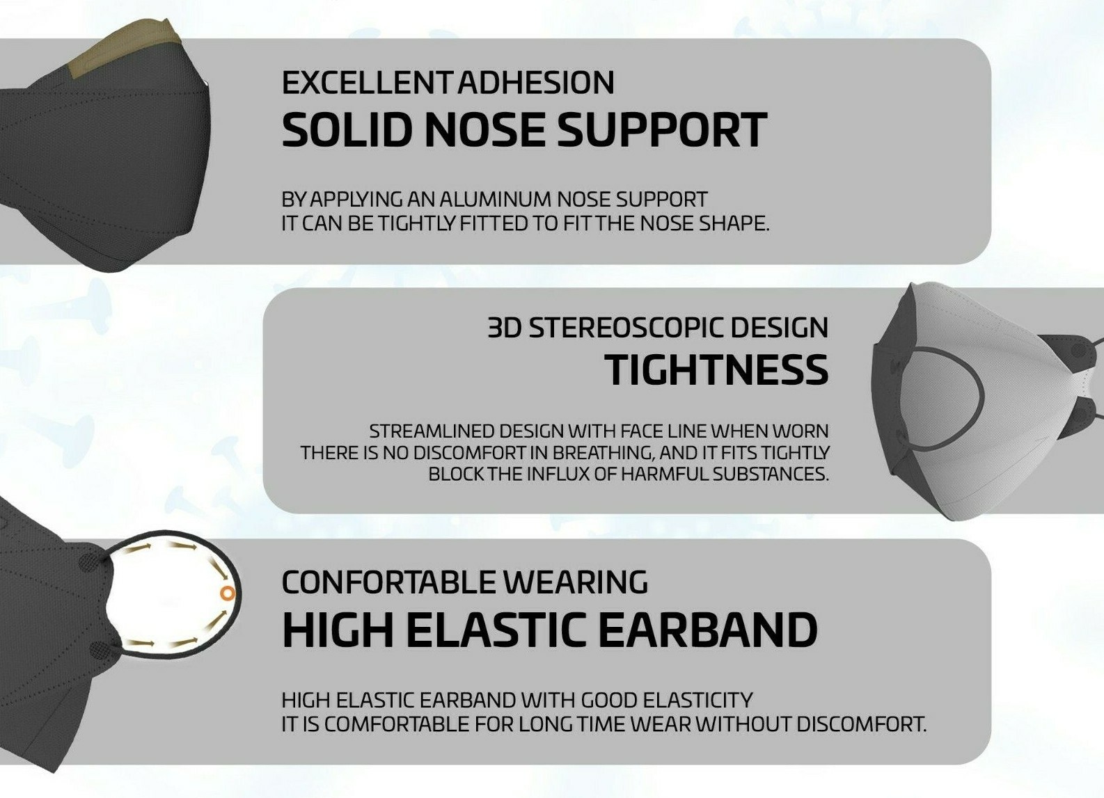 Evergreen KF94 BLACK Korean Face Mask Made in Korea Medical Respirators ...