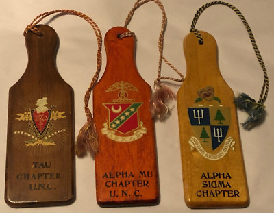 Lot of 3 Vintage 1953 & 1954 UNC Fraternity Mini 8in Invitation Wood ...