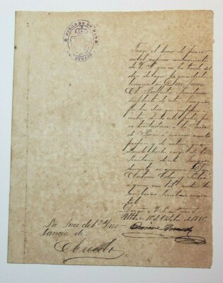 ANTIQUE SPANISH COLONIAL DOCUMENT / JUZGADO DE PAZ / UTUADO PUERTO RICO ...