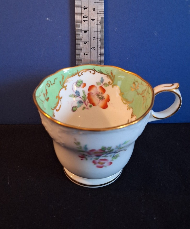 Antique Rare COALPORT Bone China Hand Painted Coffee Cup Textured Shape ...