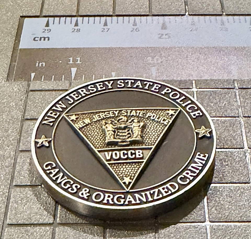 NJSP NJ State Police Trooper Coin Violent & Organized Crime VOCCB Gang ...