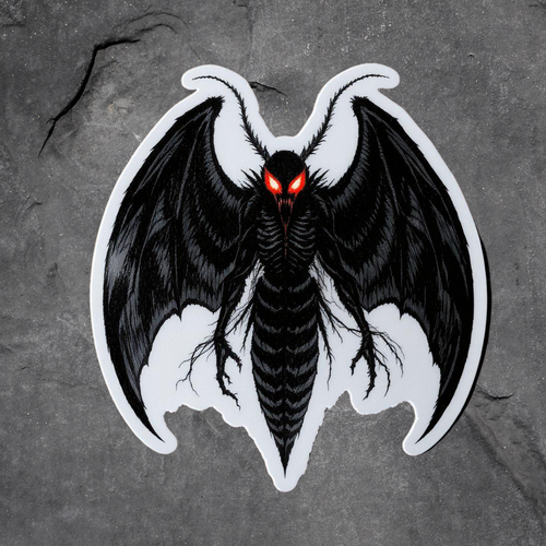 Mothman Sticker Vinyl Decal Red Eyes Cryptid Creature Paranormal Gothic ...