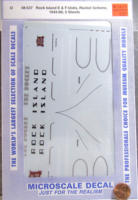 Microscale Model Train Decals O 48-537 Rock Island E&F Units Rocket ...