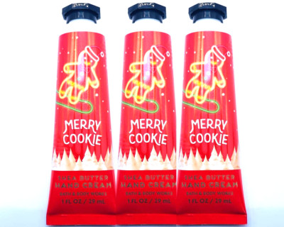 3 BATH & BODY WORKS MERRY COOKIE TRAVEL SIZE SHEA BUTTER HAND CREAM 1 ...