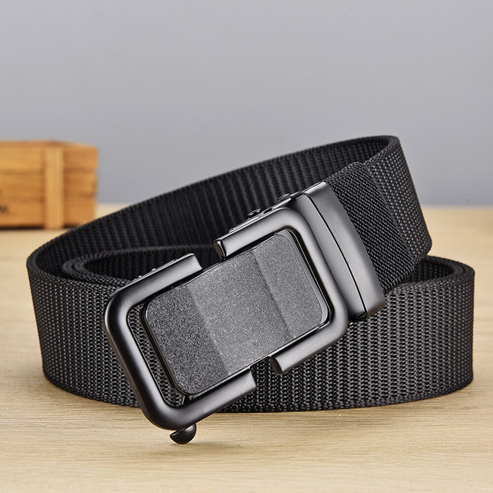 Men's Ratchet Belt Nylon Web Belts for Men with Automatic Slide Buckle ...