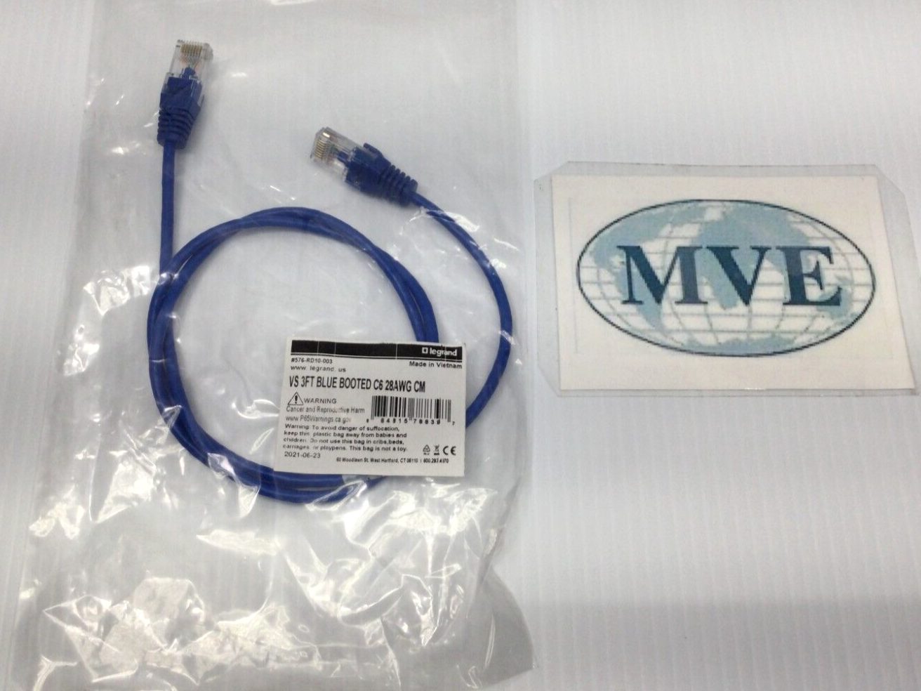 LEGRAND 576-RD10-003 VS BLUE BOOTED 3FT C6 CABLE BRAND NEW LOT 6PCS | eBay