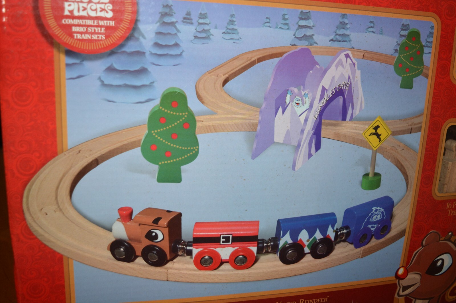 RARE TOYS R US EXCLUSIVE RETIRED RUDOLPH THE RED NOSED REINDEER WOODEN ...