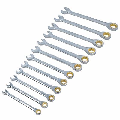 12pc Metric Gear Ratchet Combination Wrench Spanner 12 Sided 8mm – 19mm ...