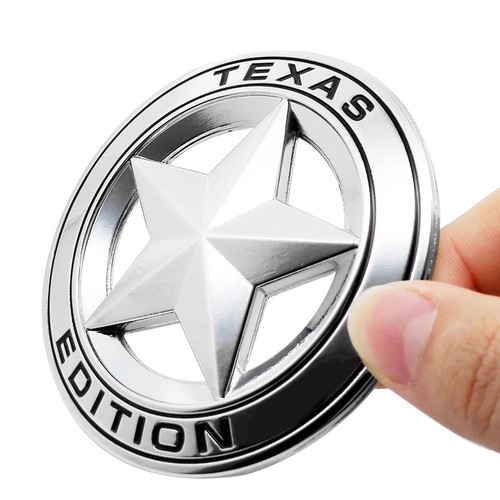 3D METAL Texas Edition Emblem Sticker Lone Star Badge For Truck (Silver ...