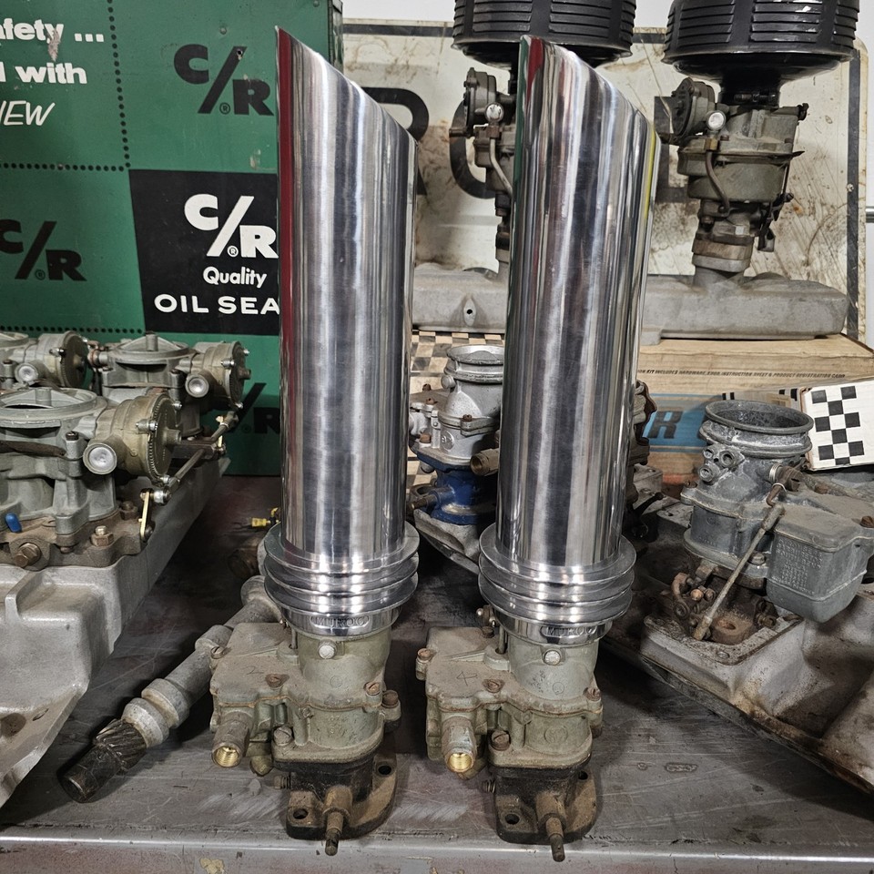 Pair of Muroc Finned Velocity Stack Stromberg 97 Carb Hot Rod 12 1/2 ...