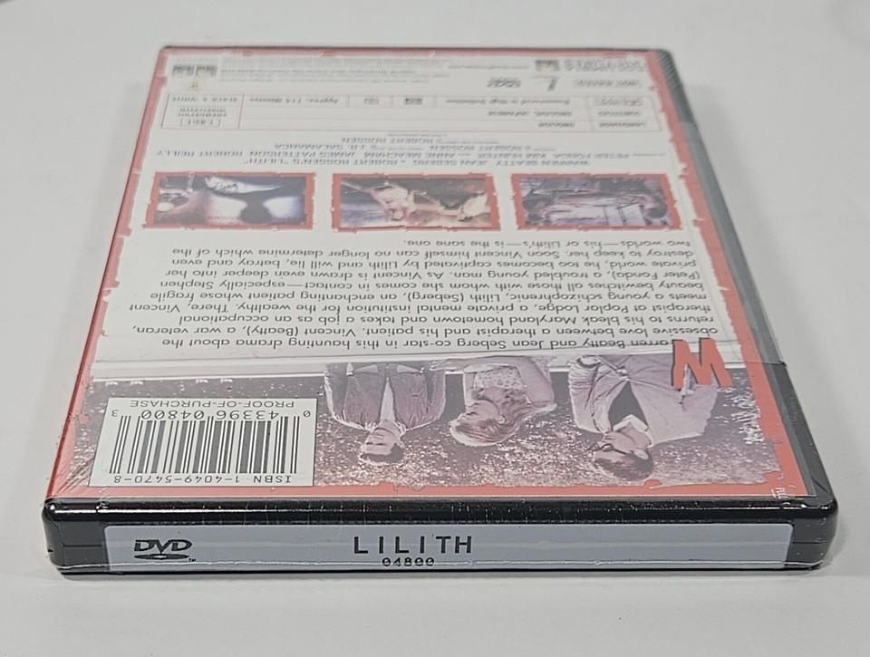 LILITH DVD WARREN BEATTY JEAN SEBERG DRAMA SUSPENSE 1964 / 2004 NEW ...