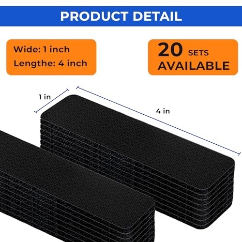 2 Or 20 Sets Heavy Duty Hook & Loop Adhesive Strips Sticky Back ...