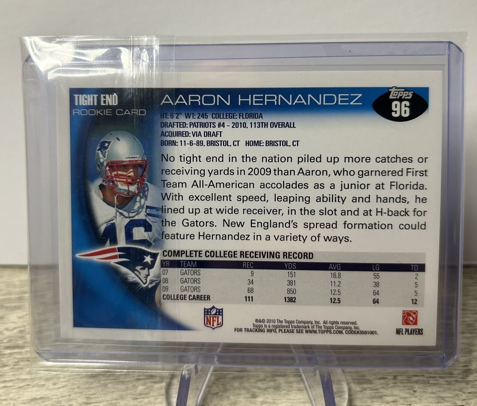 🔥 2010 Topps Aaron Hernandez Rookie New England Patriots RC 🔥 | eBay UK