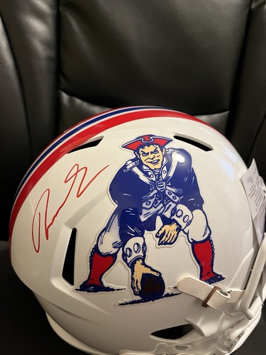 Rhamondre Stevenson Patriots Autographed Full Size Helmet- Throwback ...
