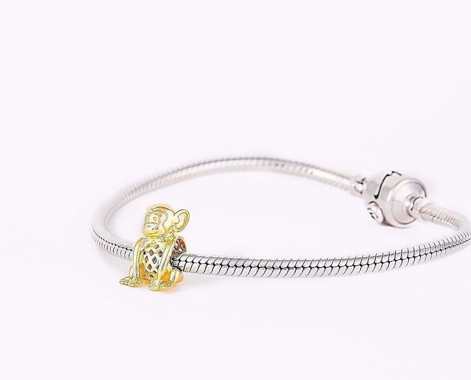 Cute Monkey Charm-18k Gold Plated Charm-925 Sterling Silver-Limited ...