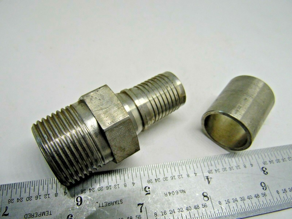 Y54312-951 TITEFLEX TEFLON SWAGE CRIMPER HOSE FITTING 3/4 3/4-14 MALE ...