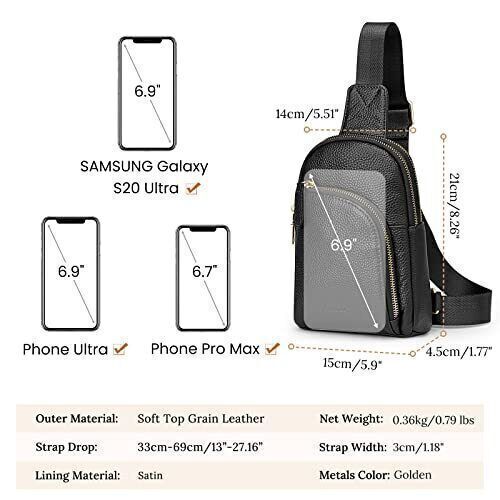 Genuine Leather RFID Blocking Small Sling Bag for Women Chest Crossbody ...